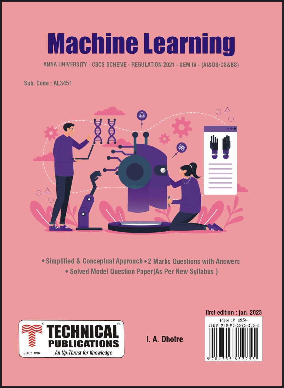 Machine Learning for BE Anna University R21CBCS (IV - AI&DS / CS&BS - – BookStation
