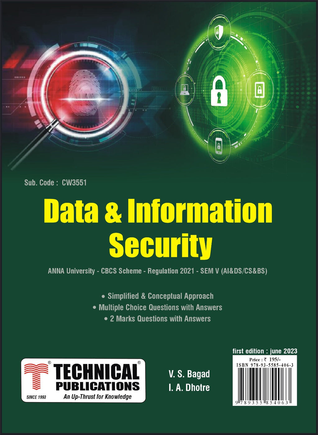 Data and Information Security for BE Anna University R21CBCS (V - AI&D – BookStation