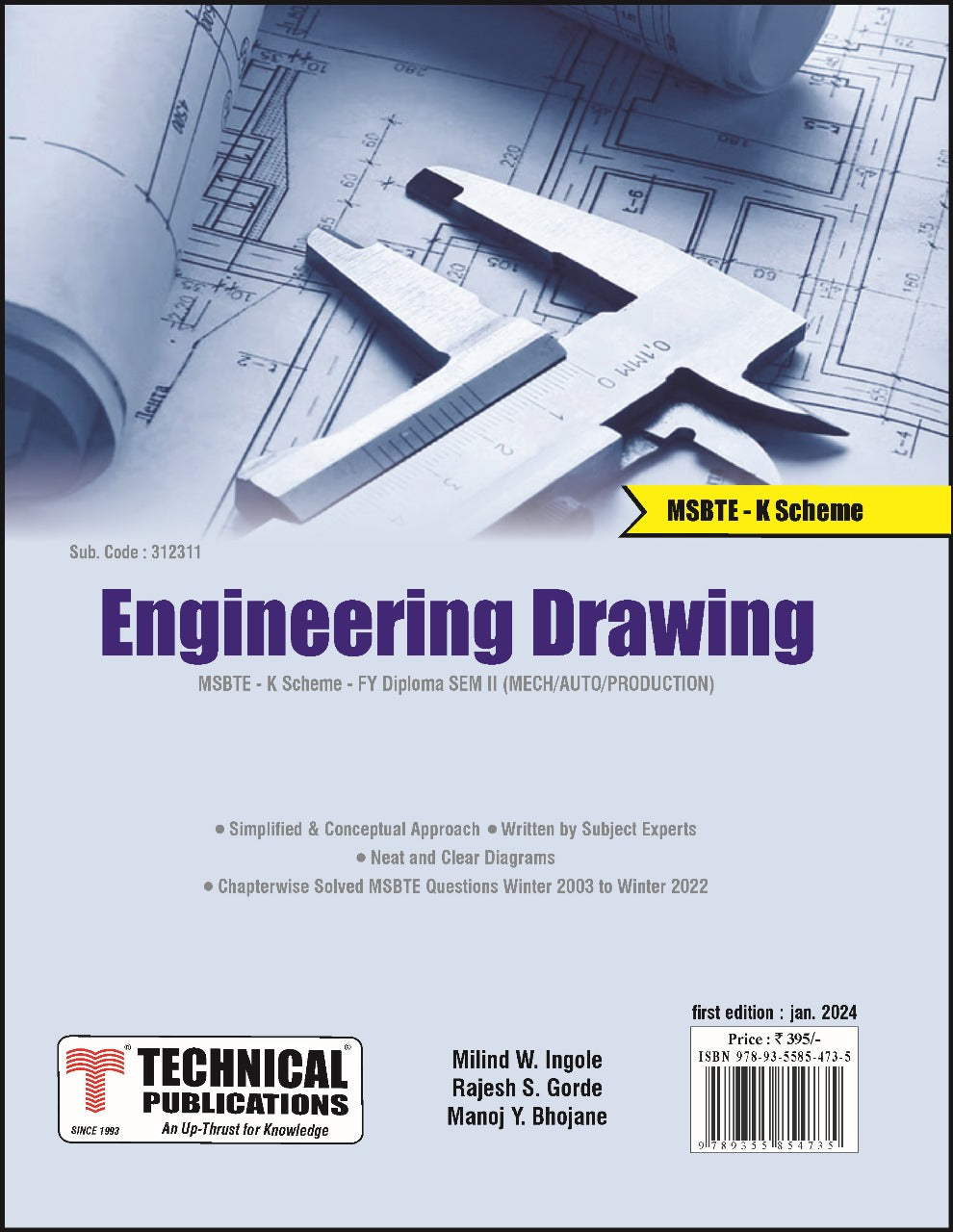 ENGINEERING DRAWING for MSBTE K Scheme (II - MECH./AUTO./Production - – BookStation