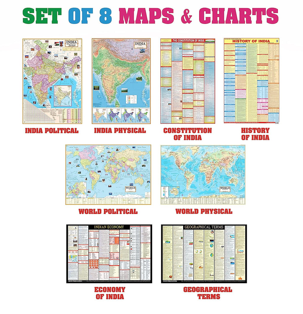 India & World Map ( Both Political & Physical ) with Constitution of I ...