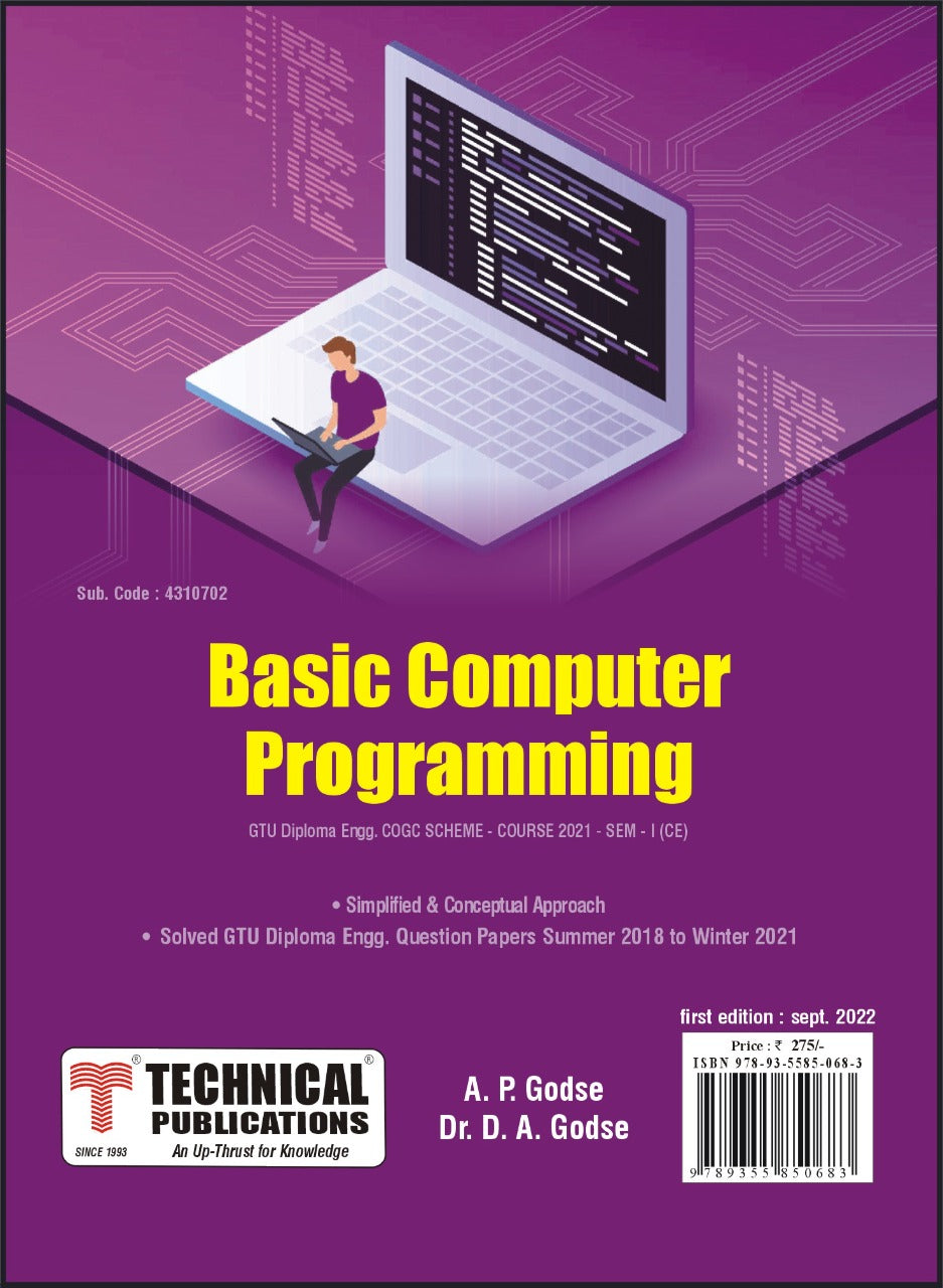 GTUT DIPLOMA Basic Computer Programming GTU 21 Course (I - CE - 431070 – BookStation