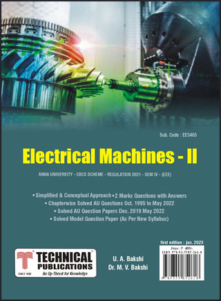Electrical Machines - II for BE Anna University R21CBCS (IV - EEE - EE ...
