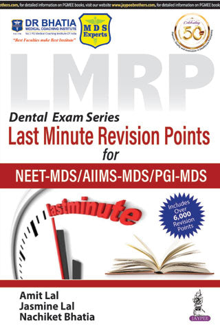 Last Minute Revision Points for NEET-MDS/AIIMS-MDS/PGI-MDS – BookStation