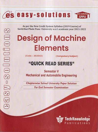 EASY-SOLUTIONS DESIGN OF MACHINE ELEMENTS (MECH / AUTO SEM 5) SPPU ...