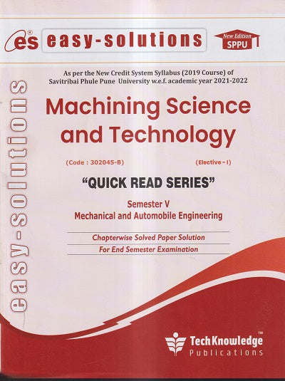 EASY-SOLUTIONS MACHINING SCIENCE AND TECHNOLOGY (MECH / AUTO SEM 5) SP ...