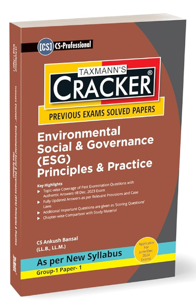 Taxmann's CRACKER for Environmental Social Governance (ESG) | Principl ...