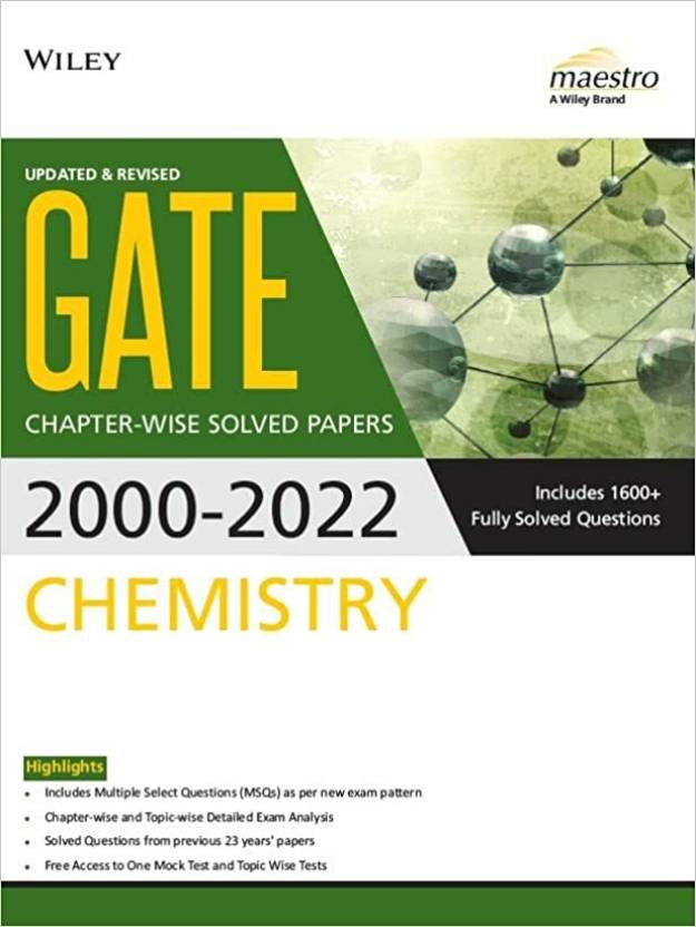Wiley's GATE Chemistry Chapter-Wise Solved Papers (2000-2022) | BS ...