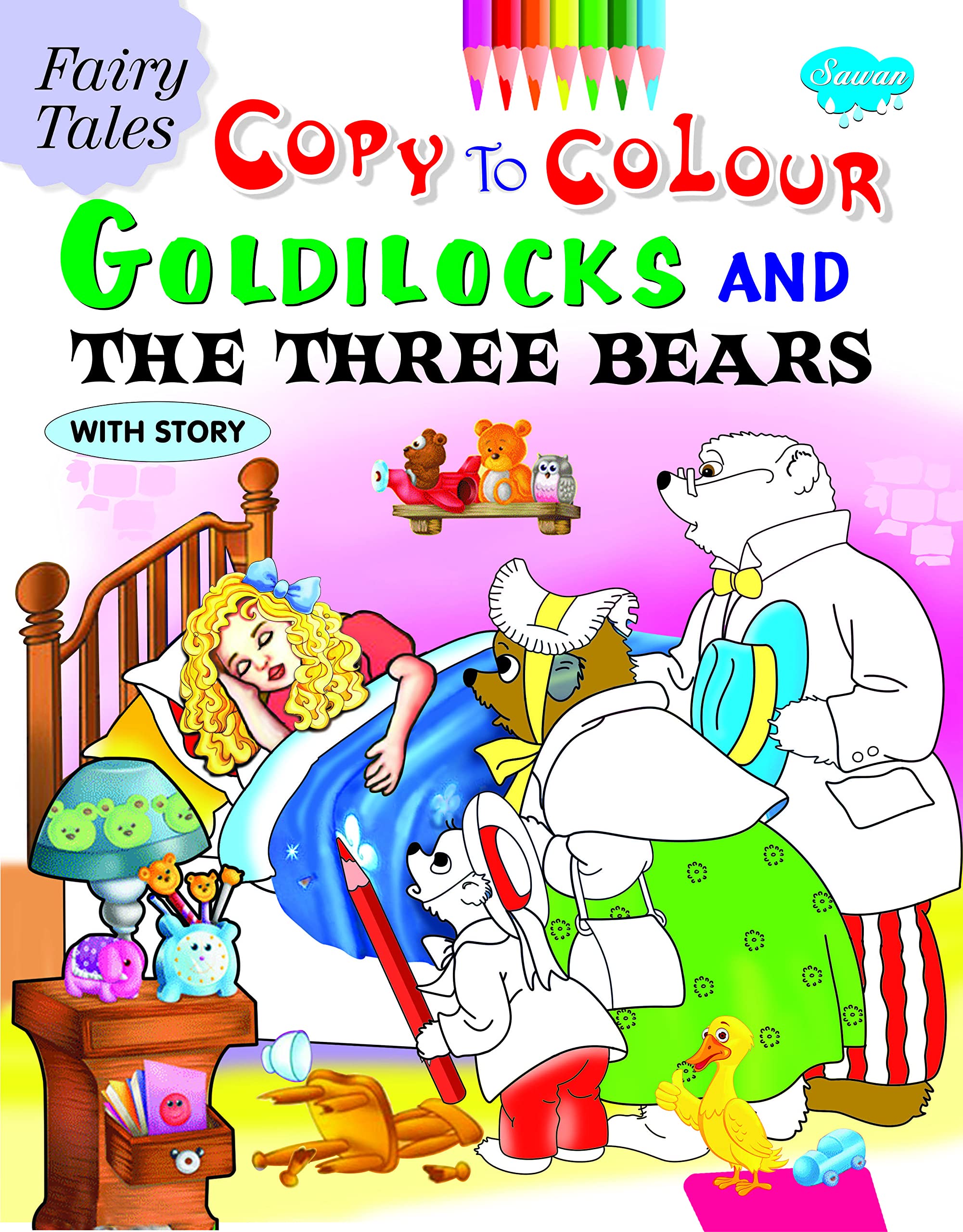 Fairy Tales Copy To Colour Goldilocks And The Three Bears – BookStation