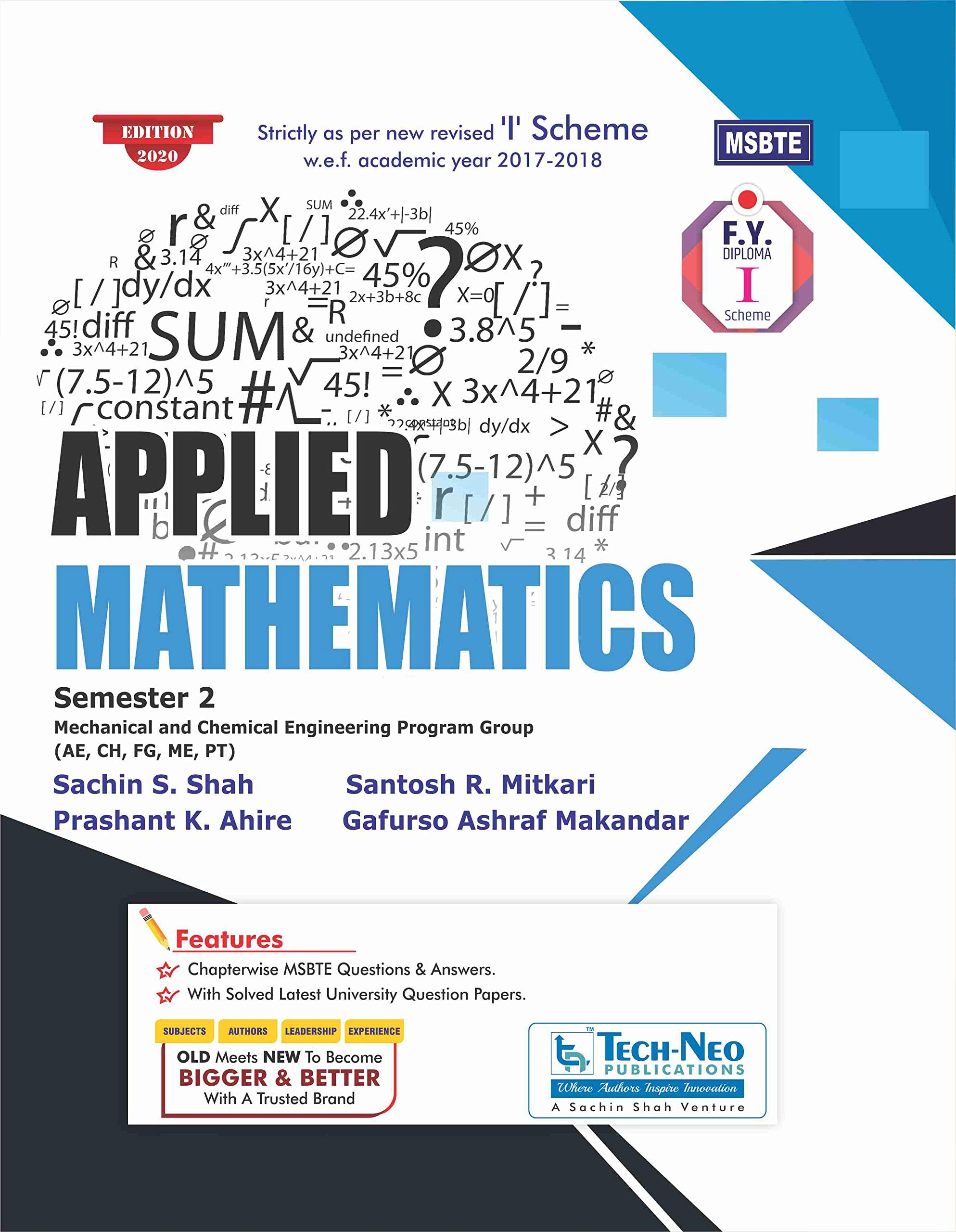 APPLIED MATHEMATICS : Sem 2 MSBTE I Scheme F.Y Diploma ( Mechanical An ...