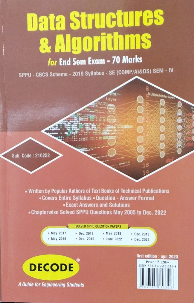 Data Structures & Algorithms for SPPU 19 Course (SE - IV - Comp./AI&DS – BookStation