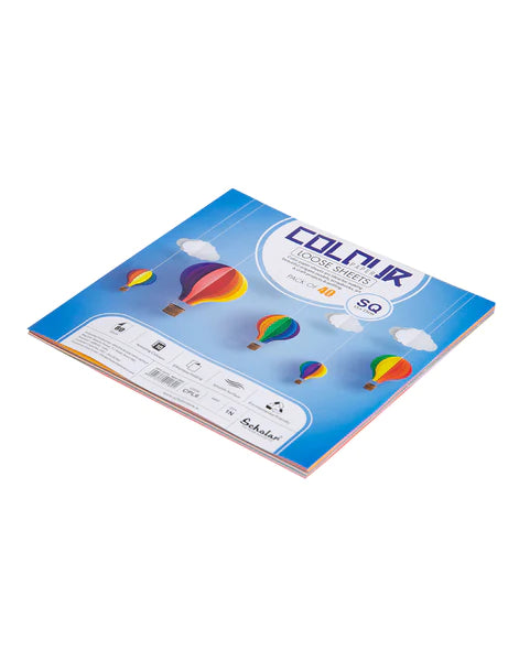 SCHOLAR COLOUR PAPER LOOSE SHEETS PACK OF 40 SQ CPL6 80GSM – BookStation